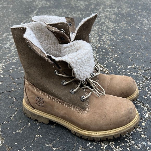 Timberland | Shoes | Authentic Teddy Lined Fold Down Timberlands W 65 ...